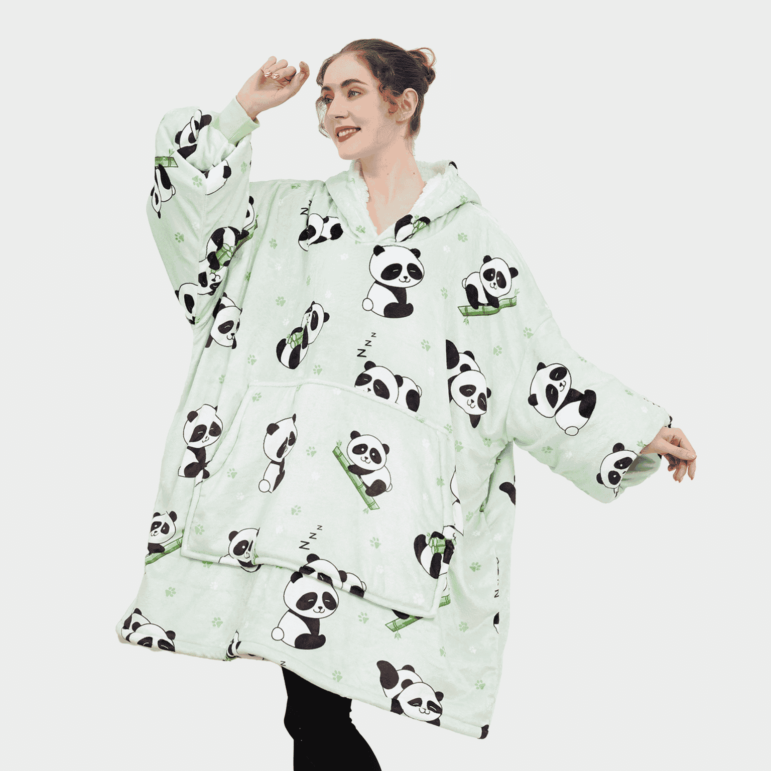 Hooded blanket Panda - Oversized Blanket Hoodie - Hoodie Bear